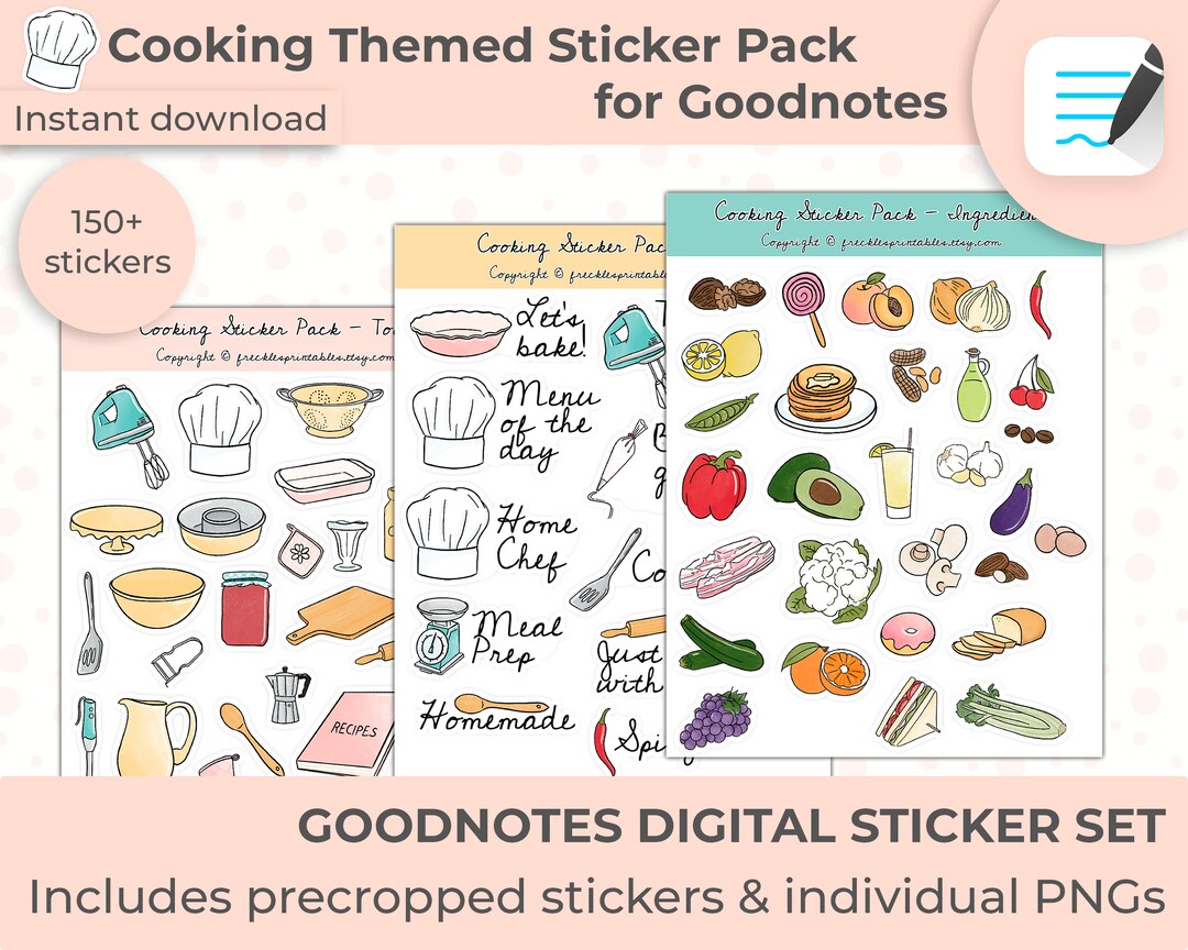 Recipe Planner Digital Stickers, Cooking Digital Stickers, Goodnotes ...