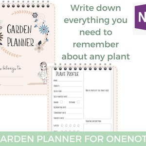 Onenote Garden Planner, Garden Journal, Digital Planner, Digital ...