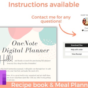 Onenote Meal Planner, Digital Recipe Book Templates, Cookbook Templates ...