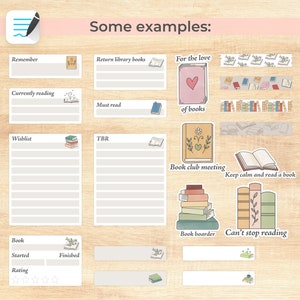 Digital Reading Stickers for Goodnotes, Bookish Digital Sticker Pack ...
