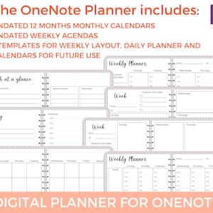 Onenote Digital Planner, Digital Notebook, One Note, Minimalist Planner ...