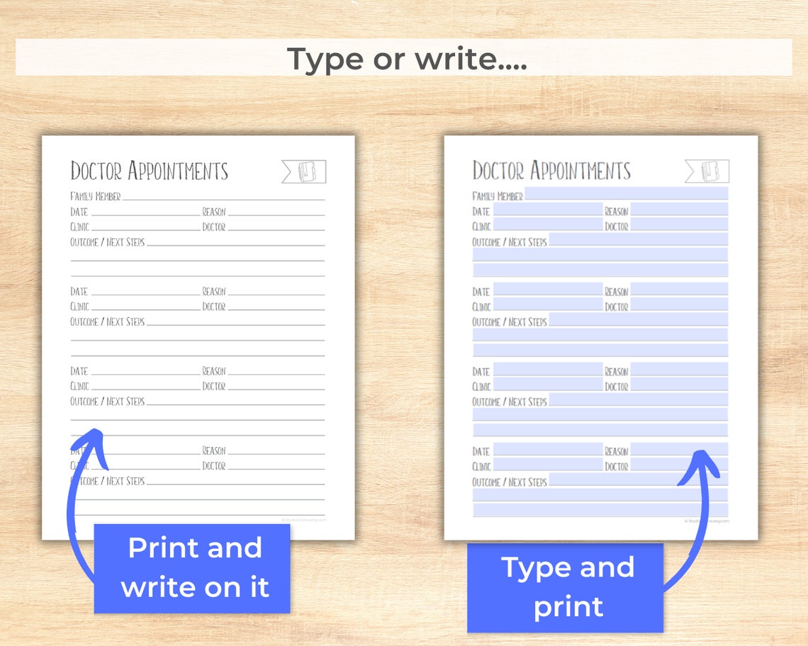 Medical Binder, Medical History Log and Medication Tracker, Family ...