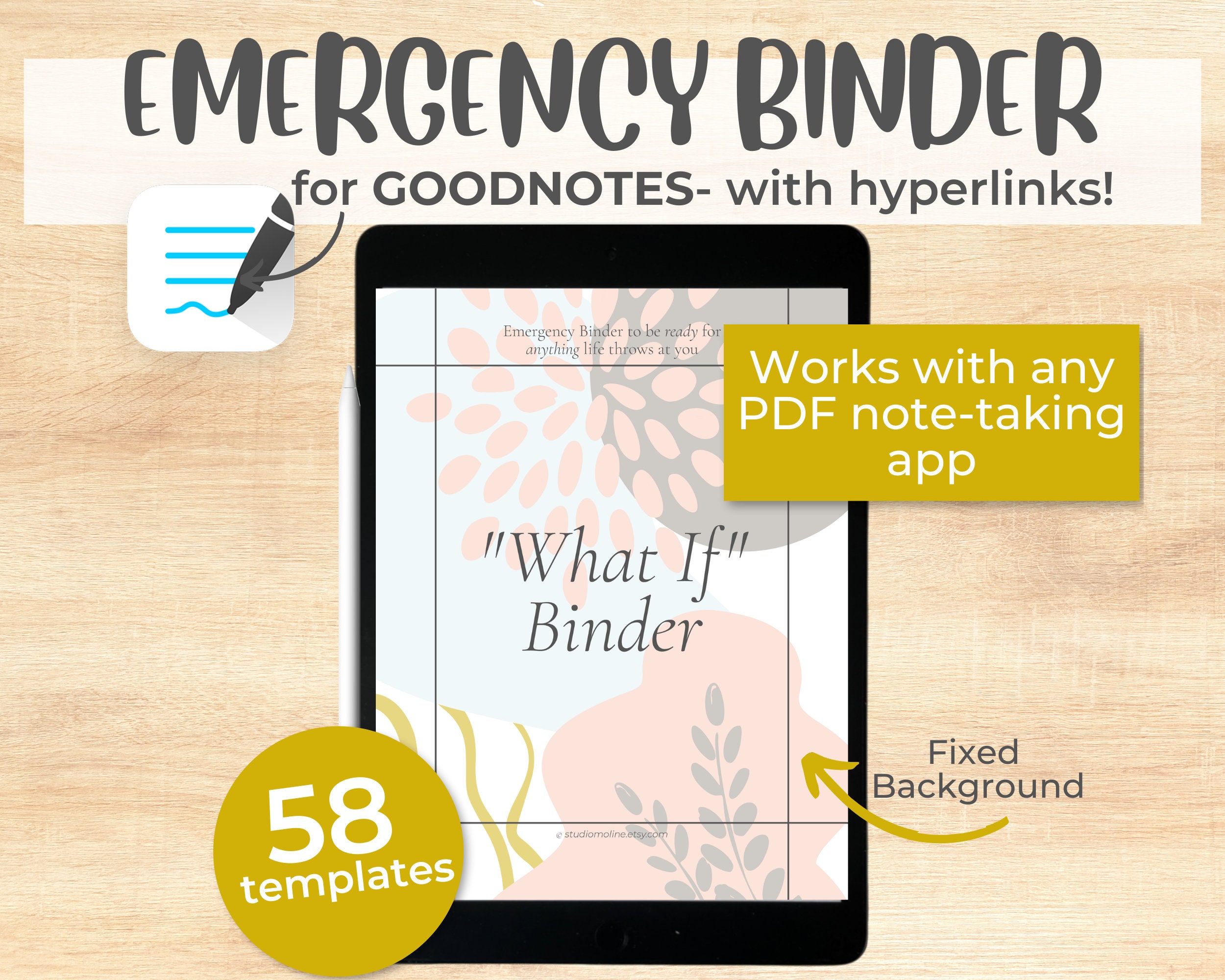 Goodnotes Emergency Binder, What If Binder Goodnotes Template, End of ...