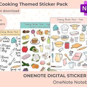 Recipe Planner Digital Stickers, One Note Planner Stickers, Digital ...