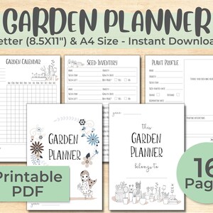 Garden Planner, Garden Journal, Garden Calendar, Garden Printable ...