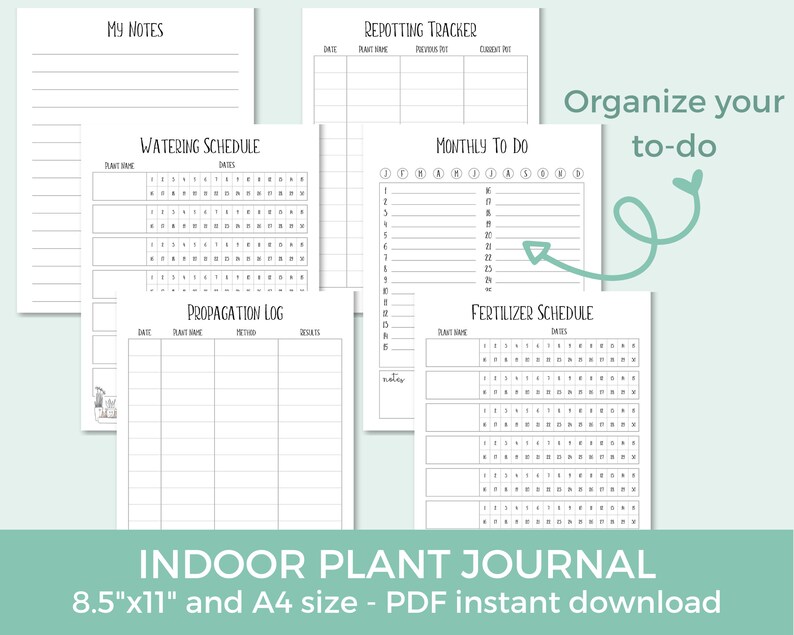 Indoor Plant Planner Houseplant Organizer House Plants | Etsy