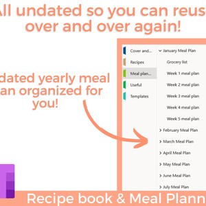 Onenote Meal Planner, Digital Recipe Book Templates, Cookbook Templates ...