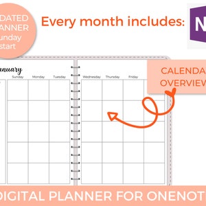 Onenote Digital Planner, Digital Notebook, One Note, Minimalist Planner ...