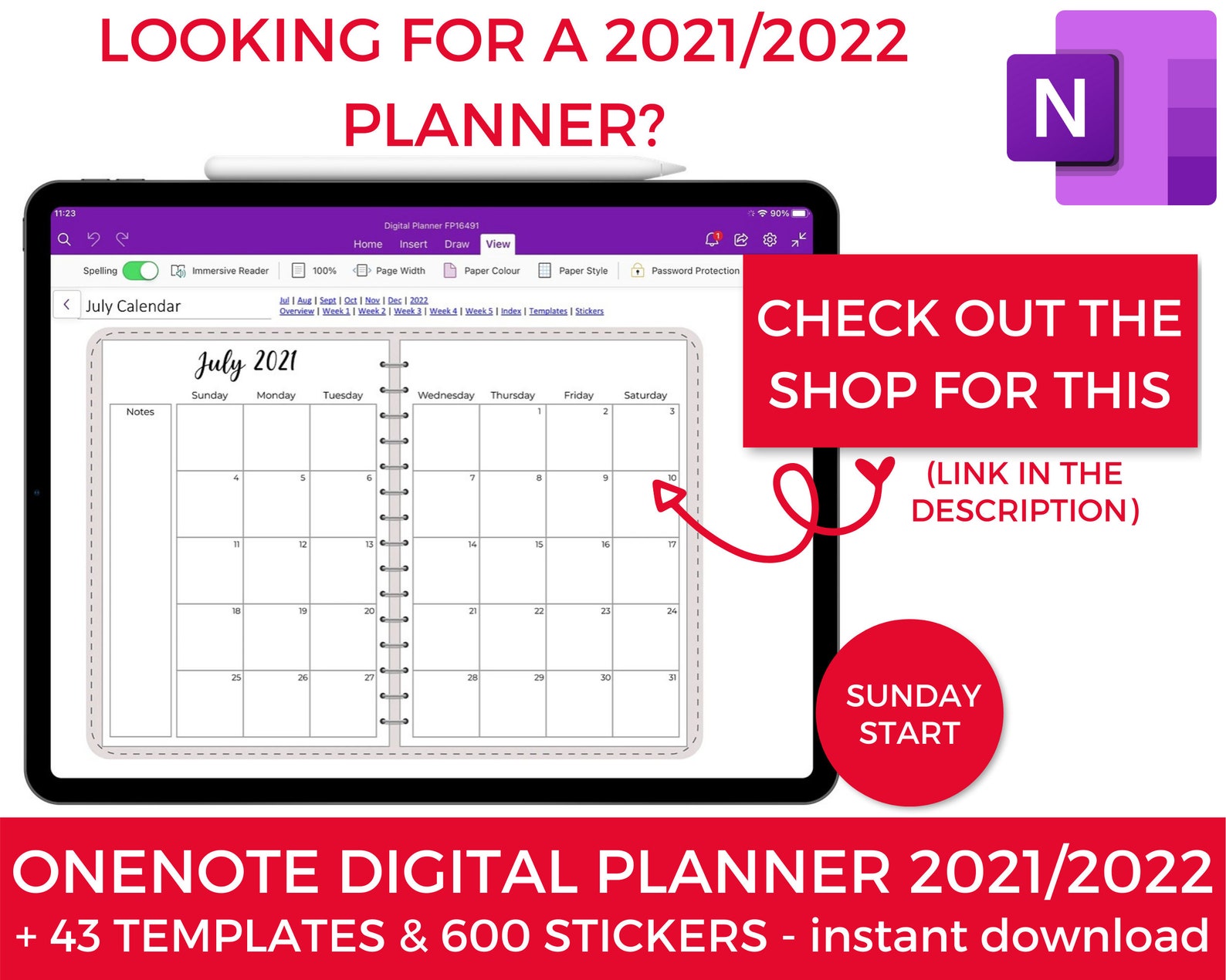 OneNote Digital Planner 2021 Planner Planner Pages Etsy