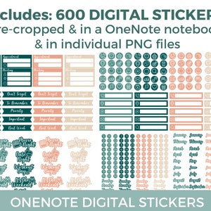 Onenote Digital Stickers, One Note Planner Stickers, Precropped ...