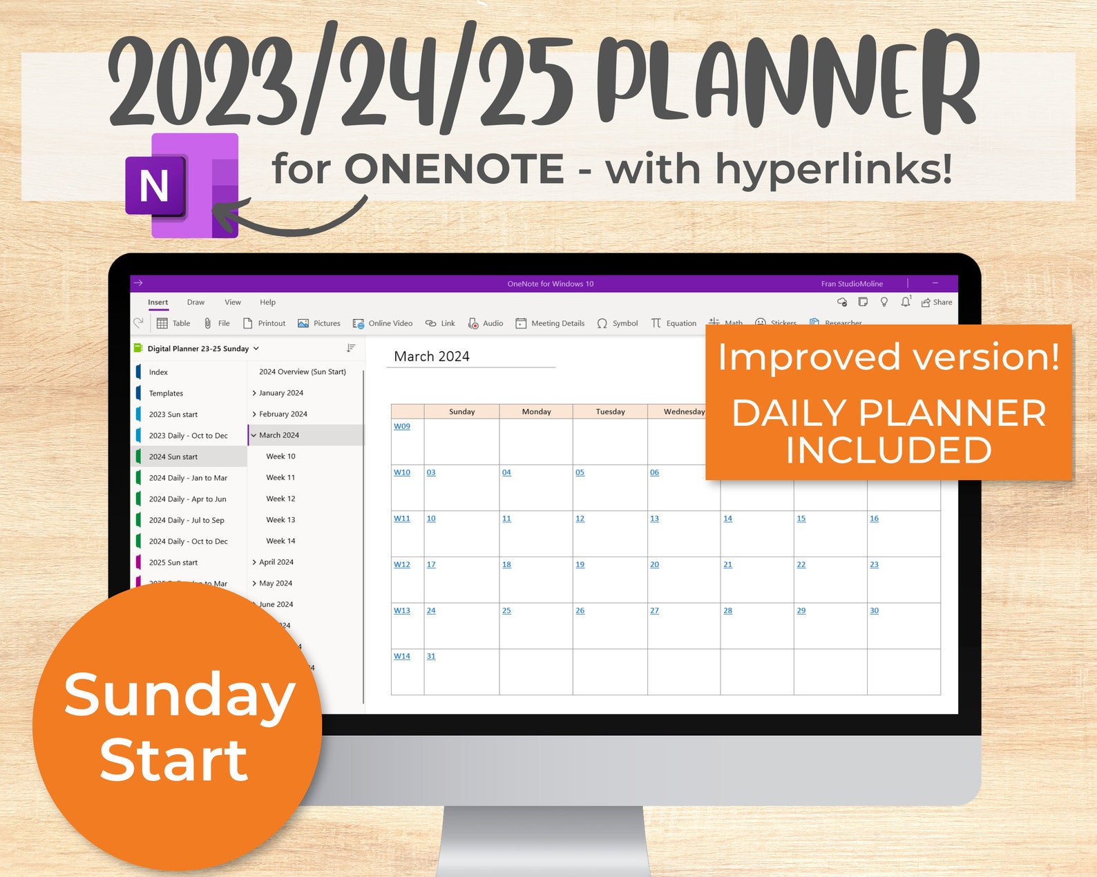 Onenote Planner 2023/2024/2025, Digital Planner, One Note Planner ...
