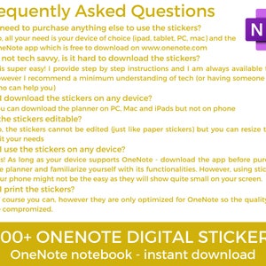 Onenote Digital Stickers, One Note Planner Stickers, Precropped ...