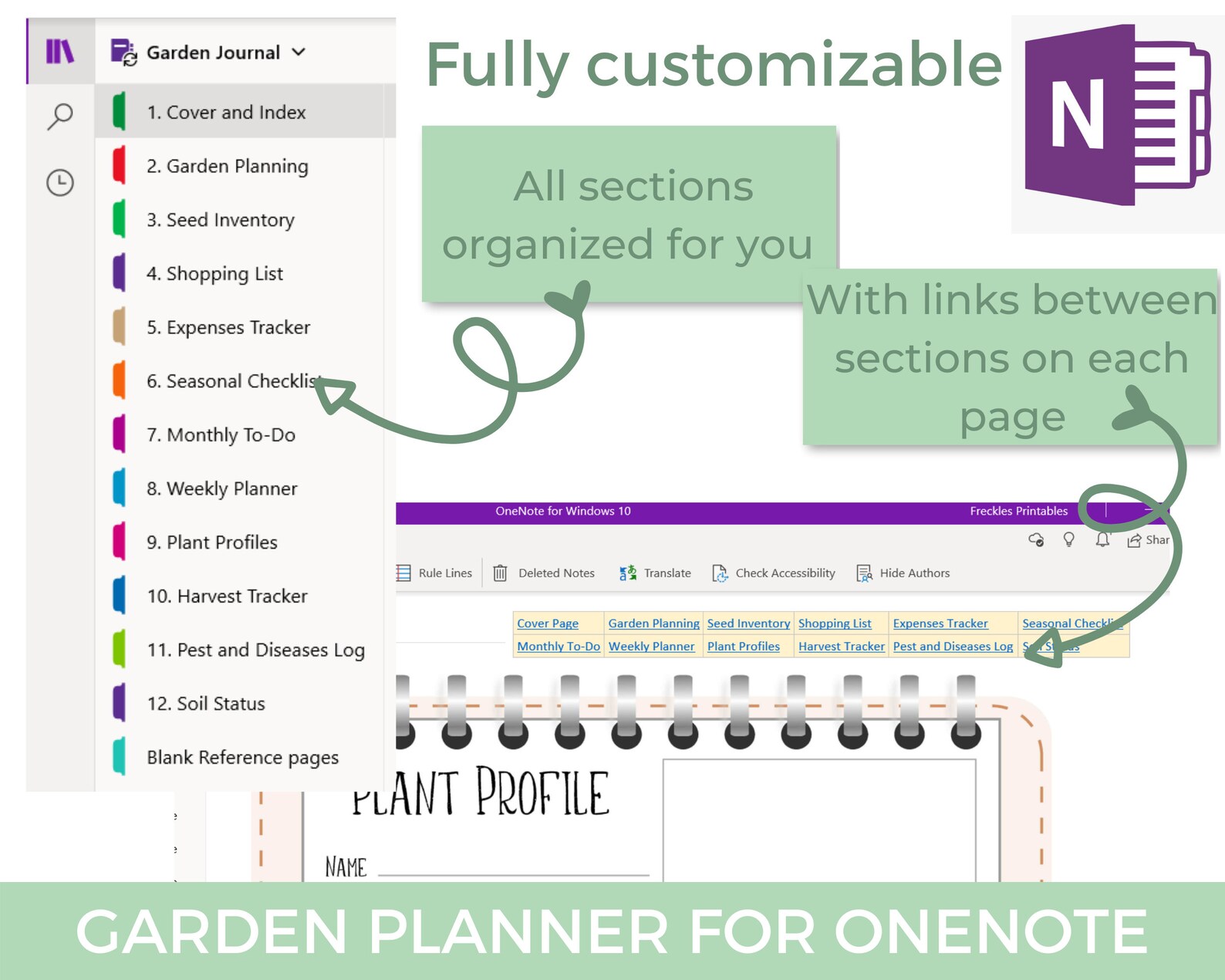 Onenote Garden Planner Garden Journal Digital Planner - Etsy UK