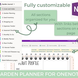 Onenote Garden Planner, Garden Journal, Digital Planner, Digital ...