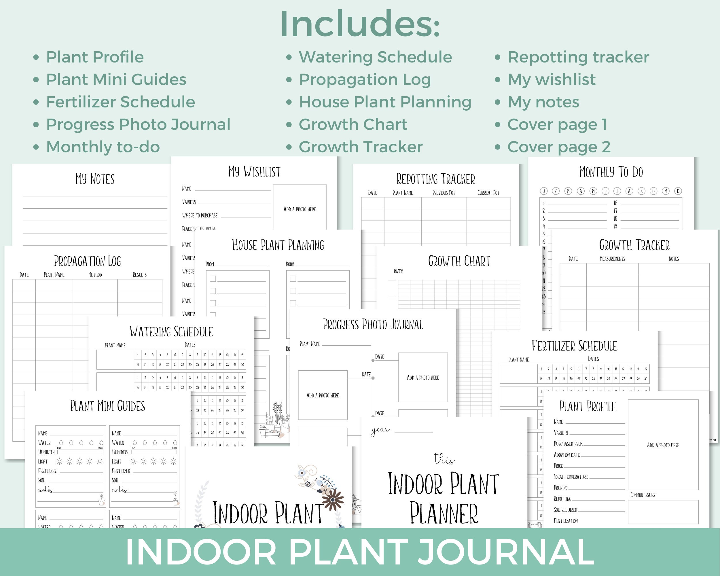 Indoor Plant Planner Houseplant Organizer House Plants - Etsy