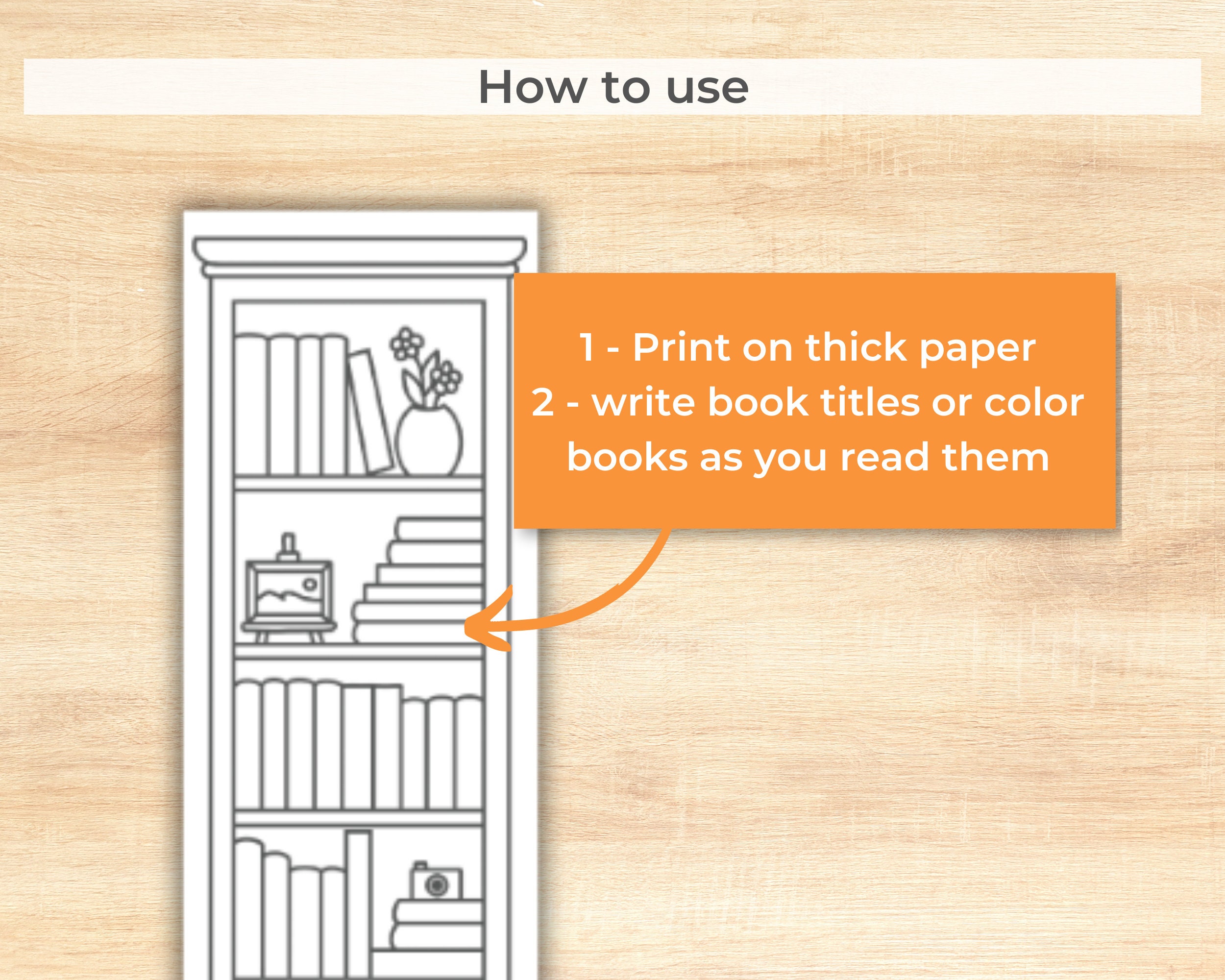 Bookshelf Bookmark Set, Printable Bookcase Reading Tracker, Unique and ...