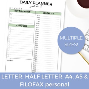 Daily Planner 30 Min Printable Work Planner Daily Schedule | Etsy