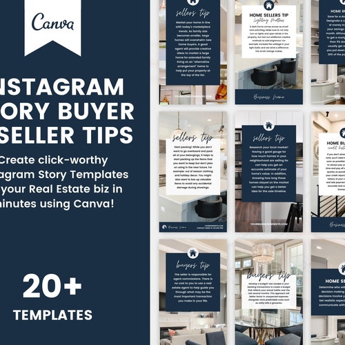 20 Instagram Story Templates Marketing for Realtors Real - Etsy