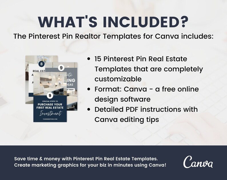 15 Pinterest Graphics for Real Estate Canva Pin Design - Etsy
