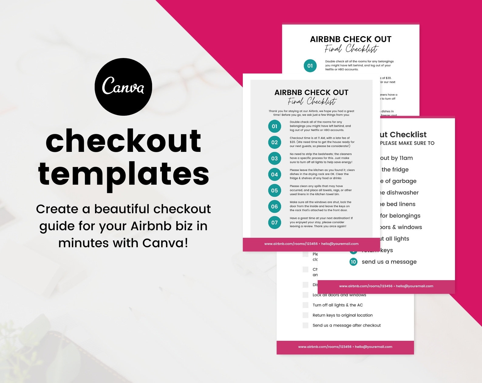 Airbnb Guest Checkout List Templates Canva Editable Host - Etsy