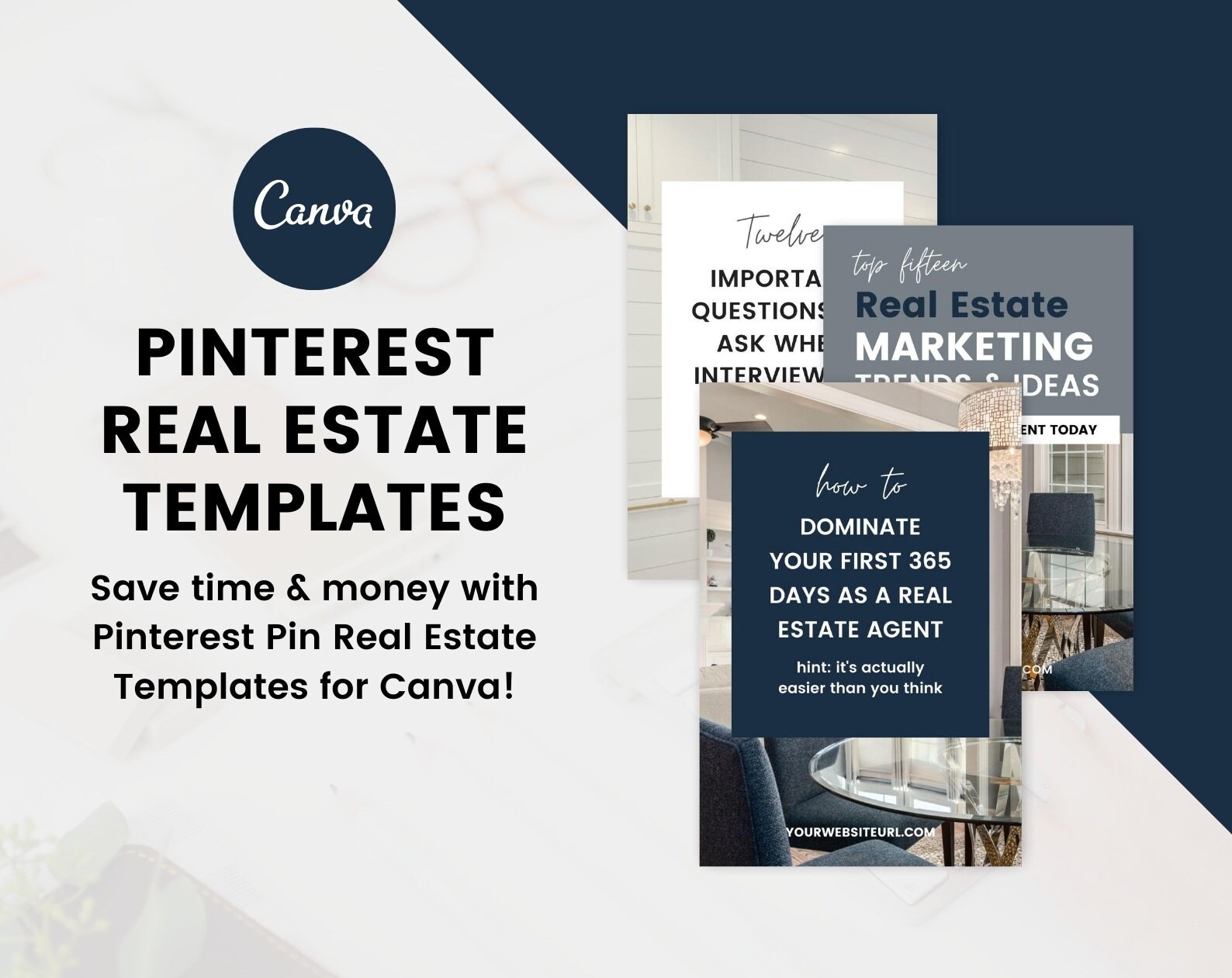 15 Pinterest Graphics for Real Estate Canva Pin Design - Etsy