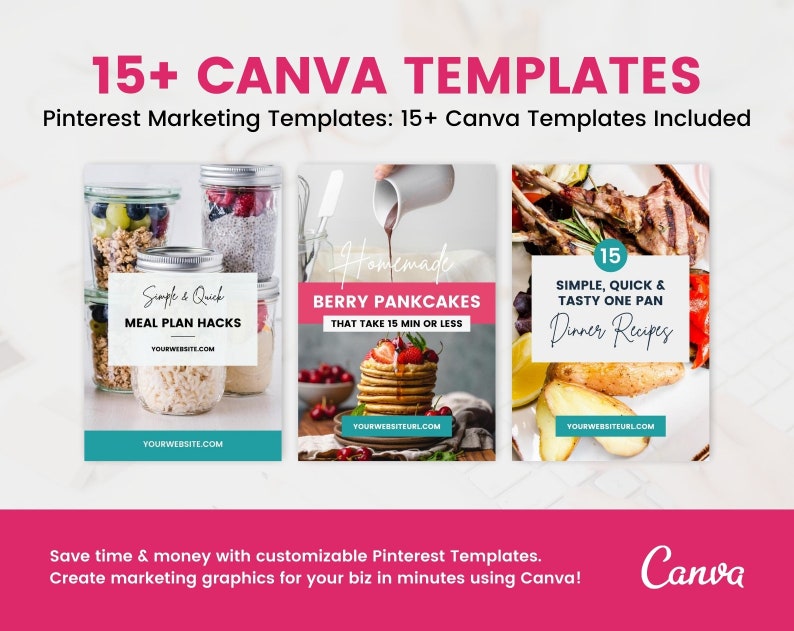 15 Editable Food Blogger Pinterest Templates for Canva Pin - Etsy