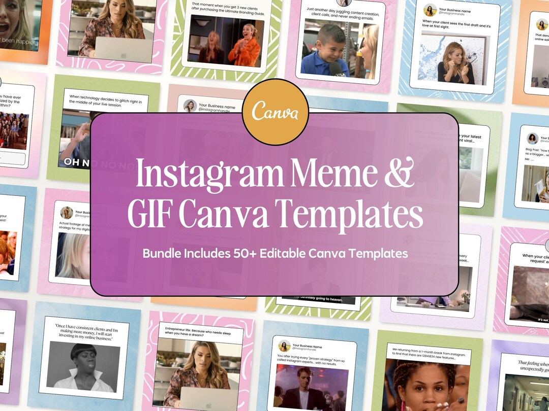 50 Instagram Meme Templates for Canva, Animated GIF Social Media Posts ...