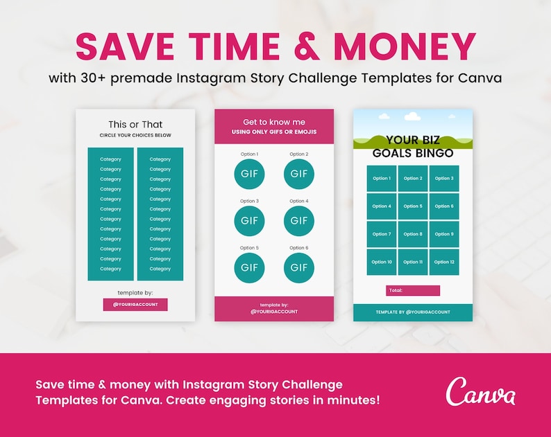 35 Instagram Story Challenges Templates for Canva Social - Etsy