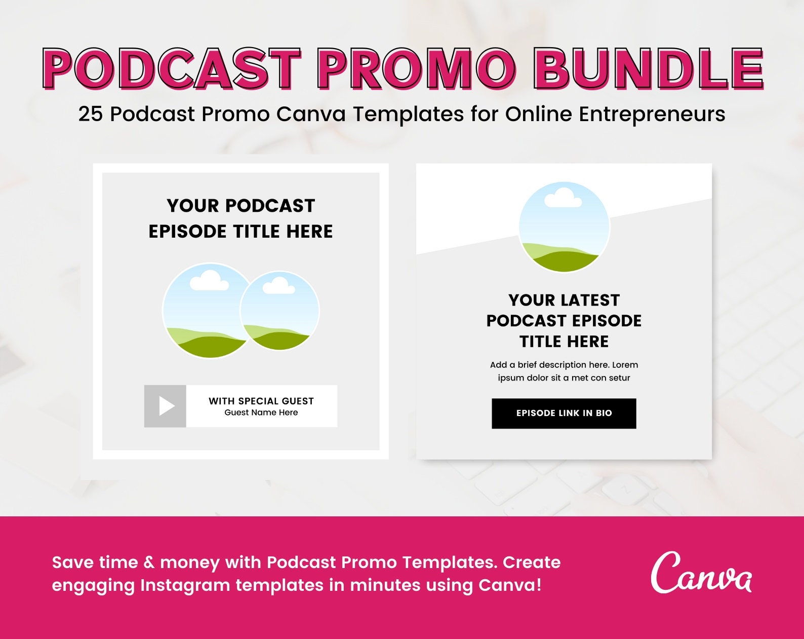 25 Podcast Templates for Canva Instagram Podcast Promotion - Etsy