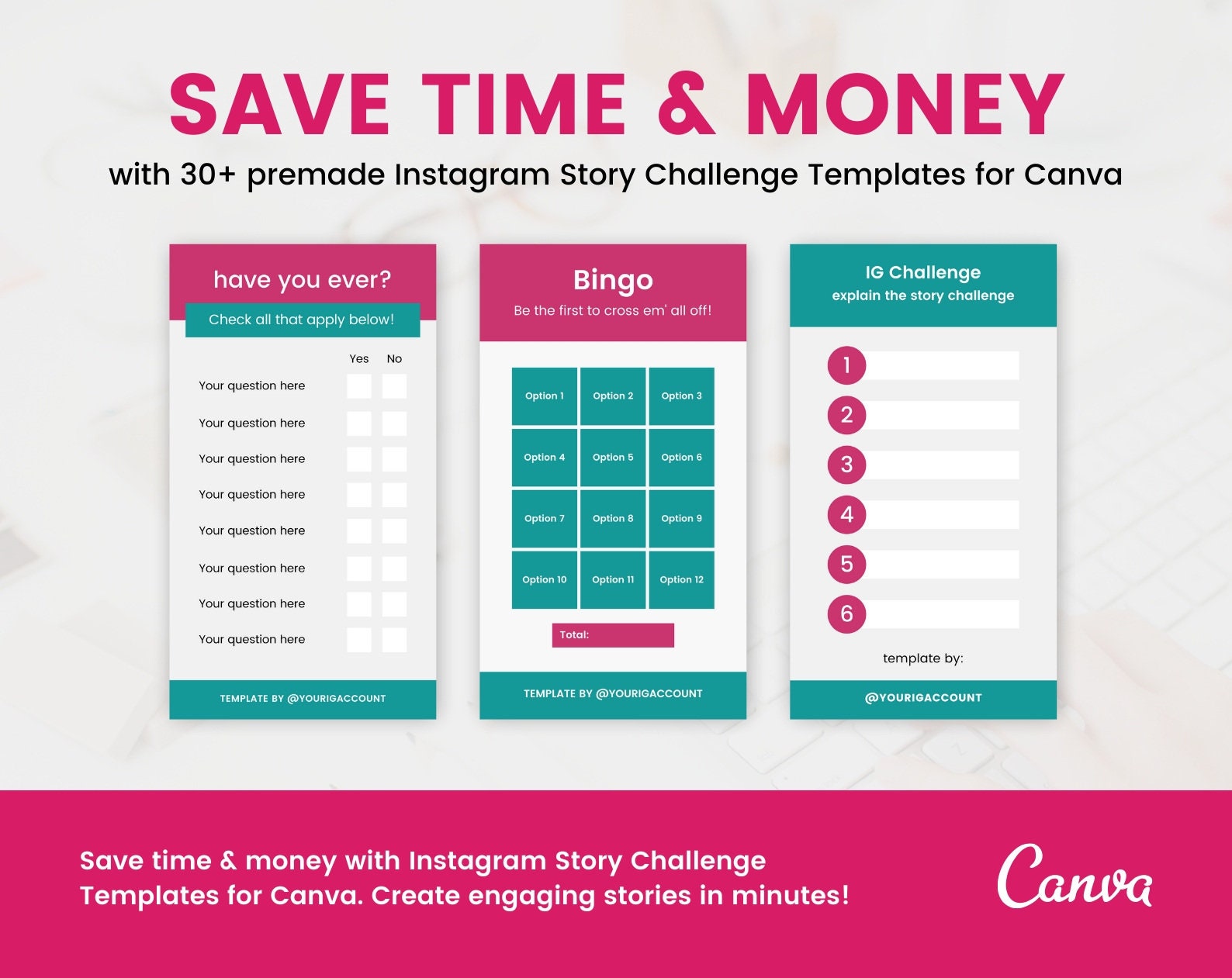 35 Instagram Story Challenges Templates for Canva Social - Etsy