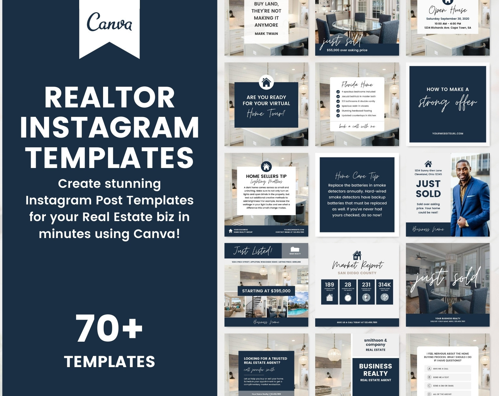 70 Editable Instagram Posts For Realtors Real Estate Agent Etsy