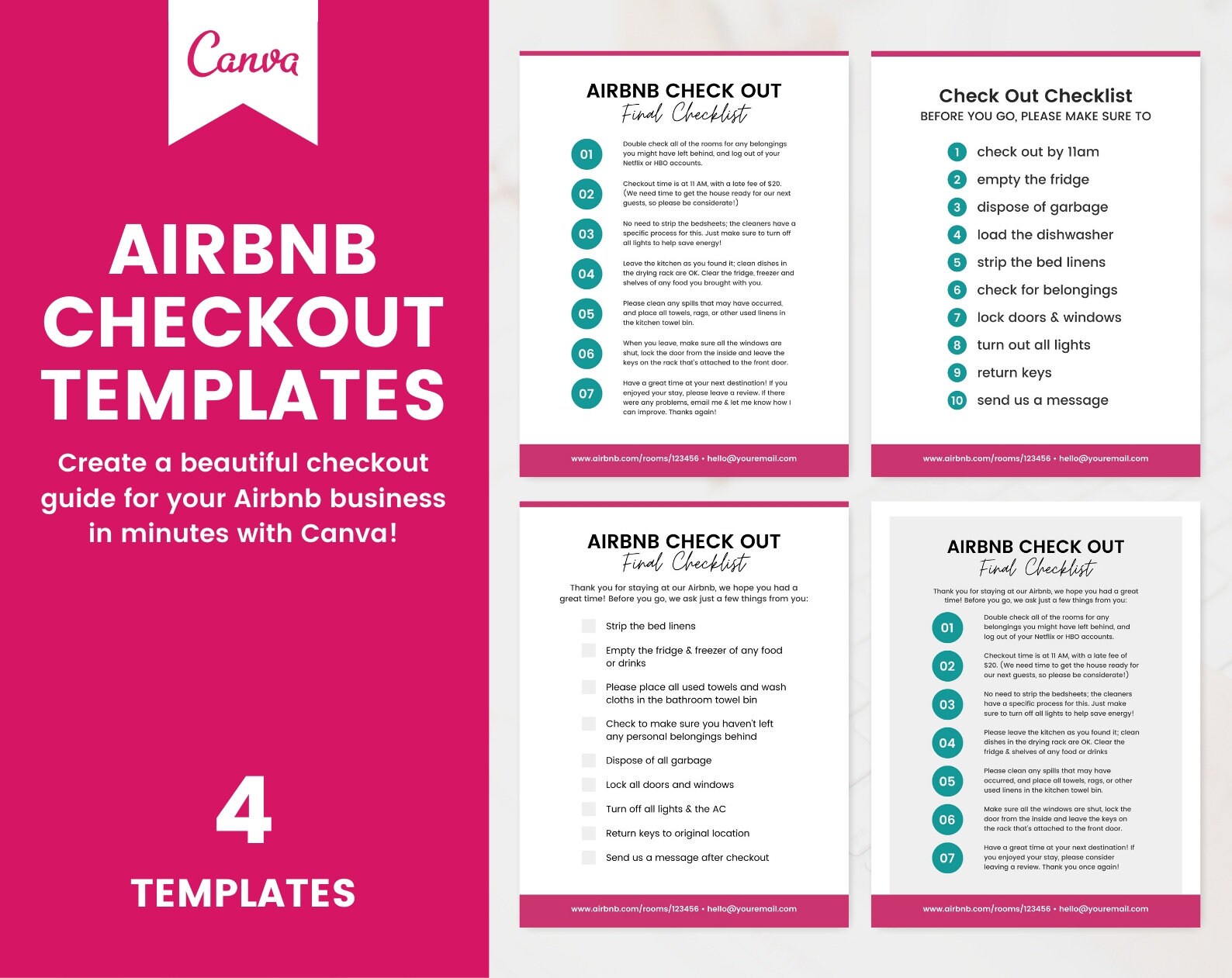 Airbnb Guest Checkout List Templates Canva Editable Host - Etsy Canada