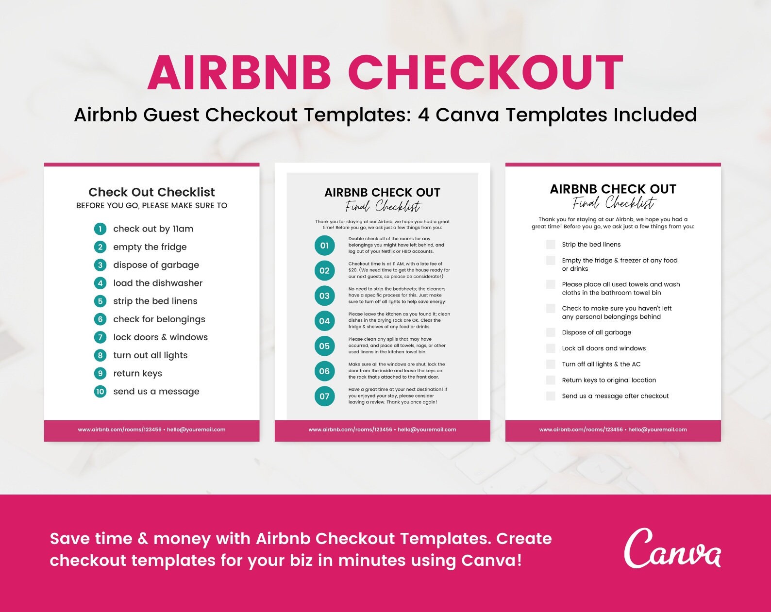 Airbnb Checkout Instructions Template