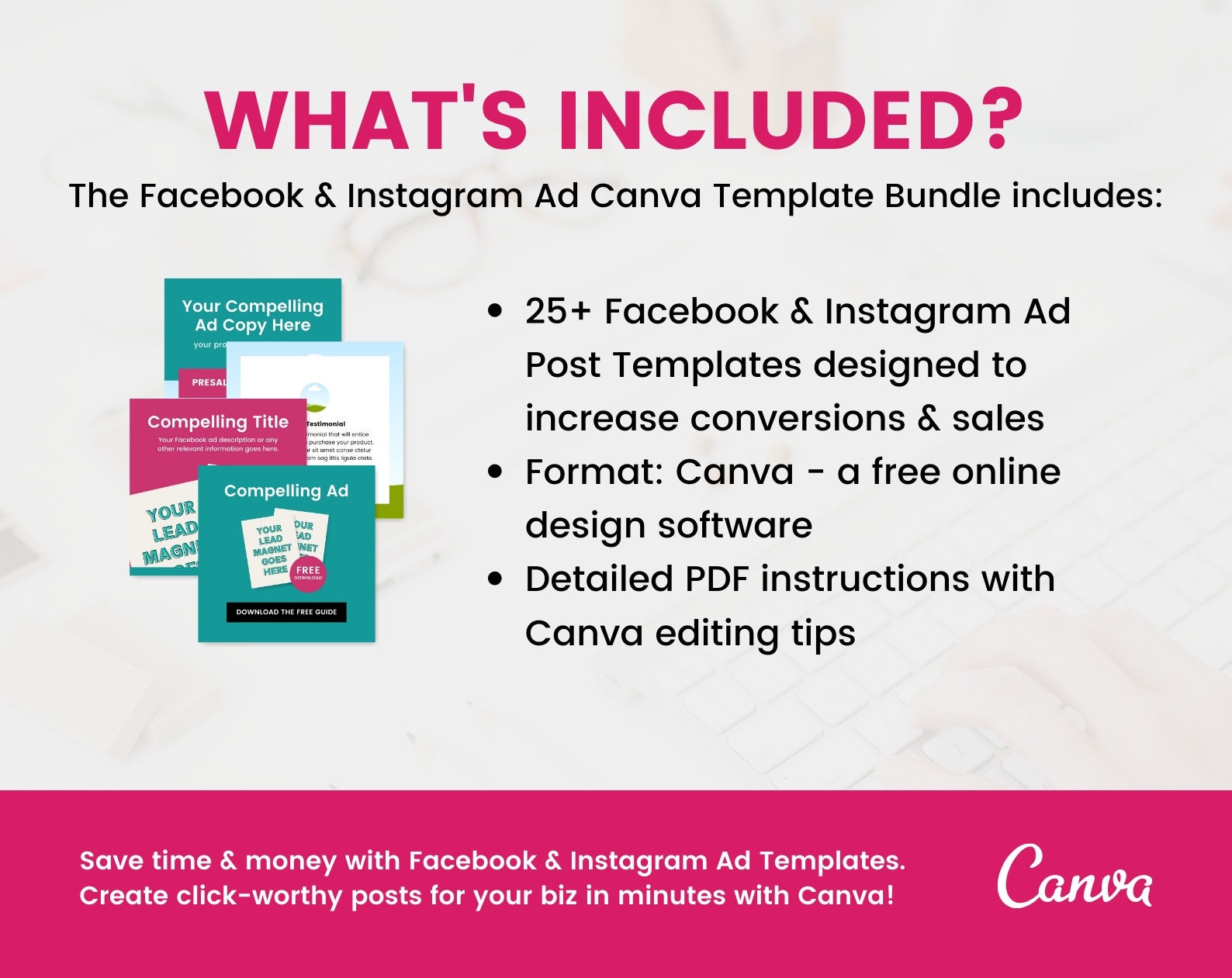 Facebook & Instagram Ad Templates Canva Marketing Graphic - Etsy