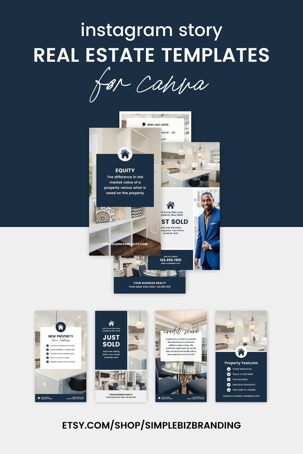 20 Editable Instagram Story Posts for Realtors Canva Real | Etsy