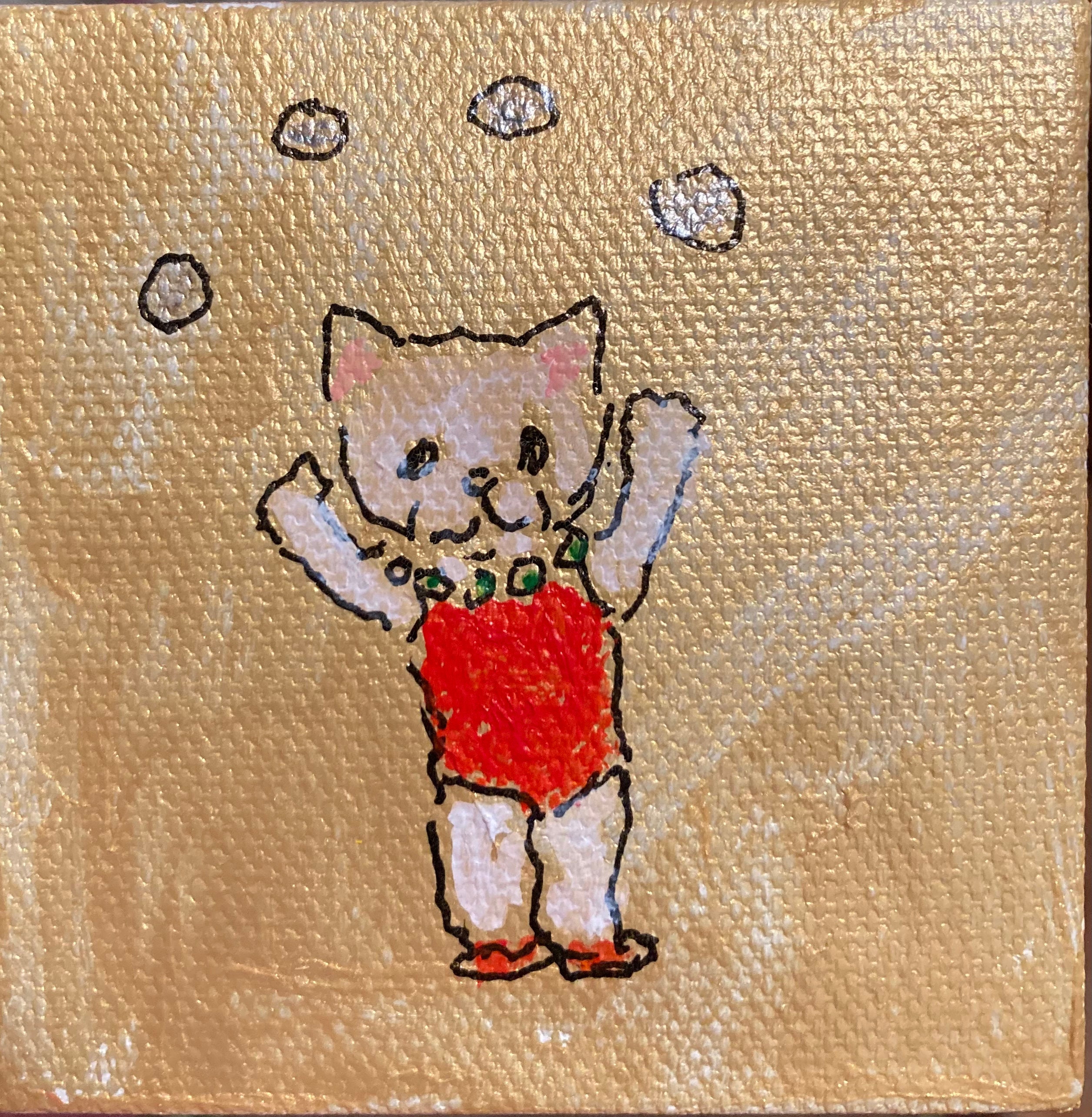 Juggling Kitty Art: Happy Cat Painting - Etsy UK