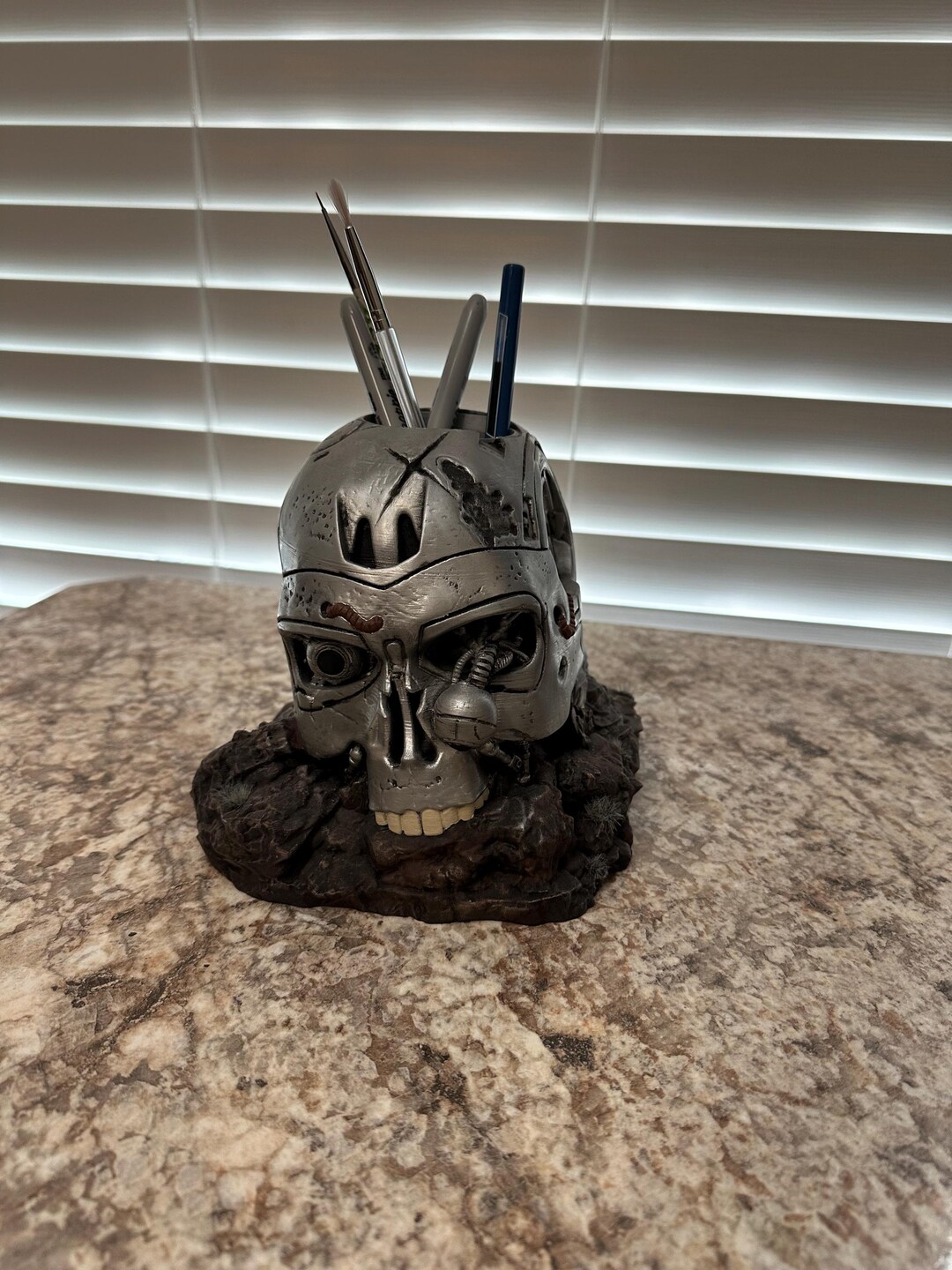 The Terminator Hand Painted Pen / Brush Holder Statue - Etsy