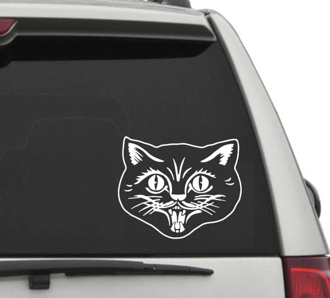 Black Cat Vinyl Decal - Etsy