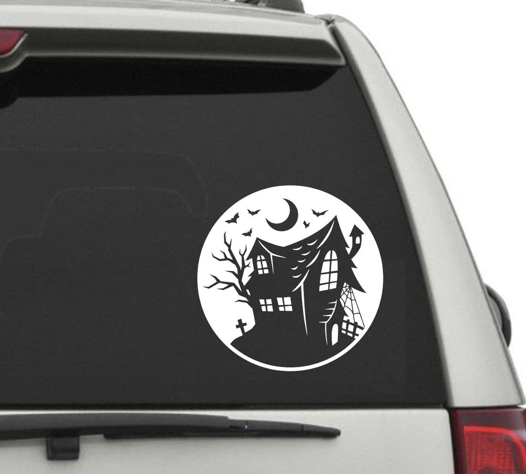 Haunted House Vinyl Decal - Etsy