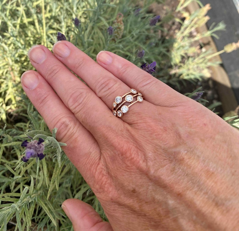 Contemporary Abstract Diamond Ring - Etsy UK