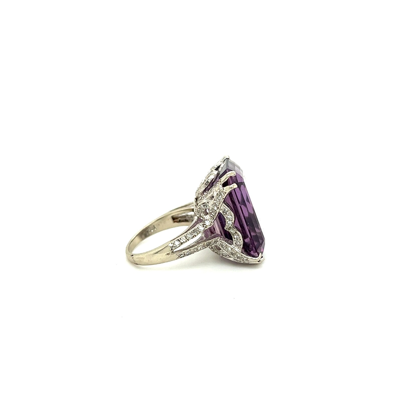 Vintage Amethyst & Diamond Ring - Etsy