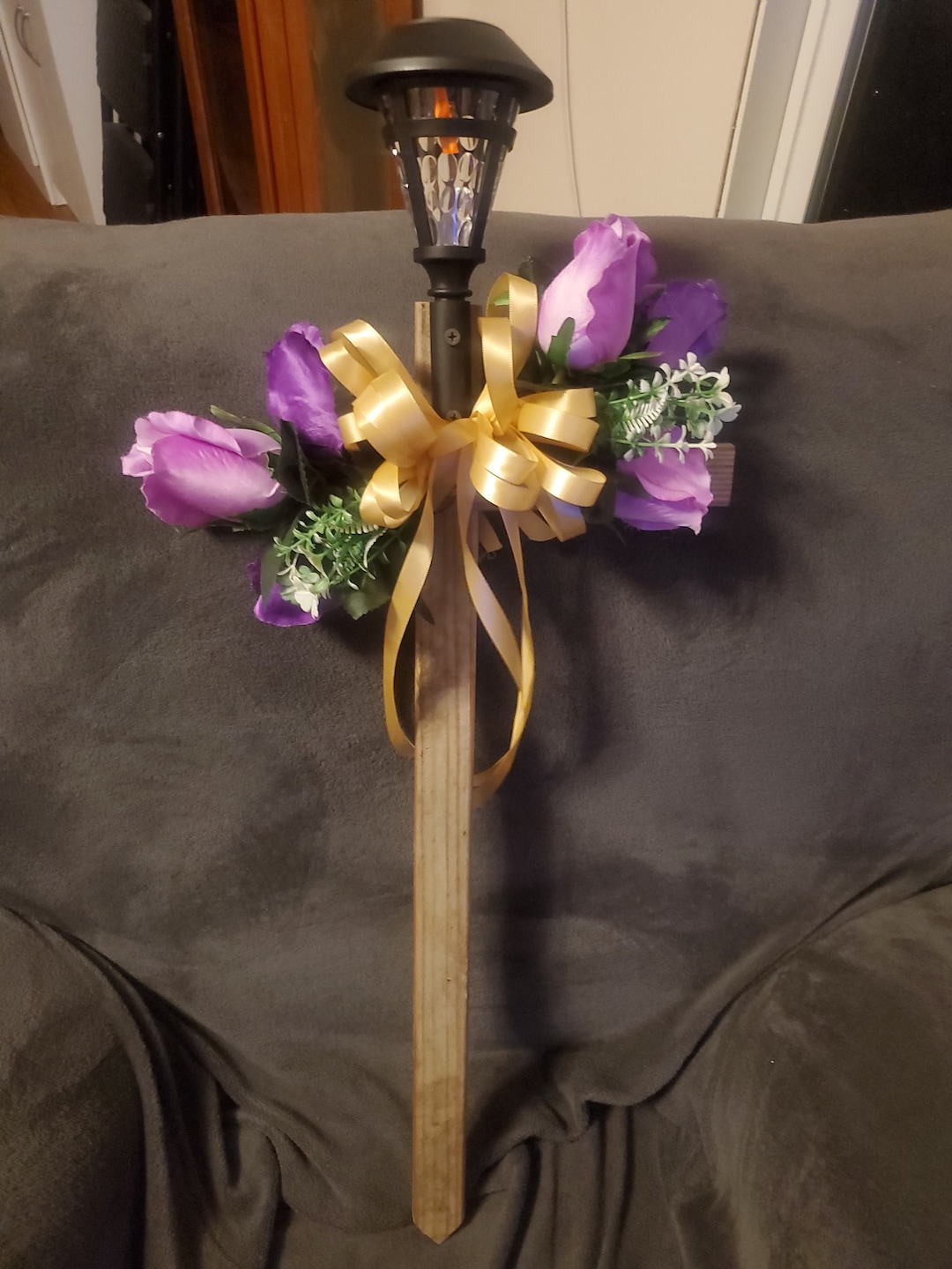 Solar Cross With Bow and Flowers - Etsy