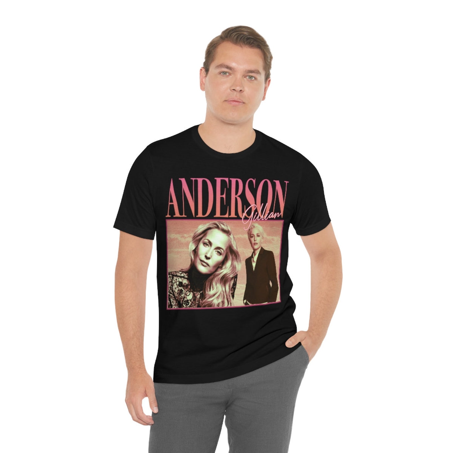 90's Retro Style T-shirt Gillian Anderson - Etsy