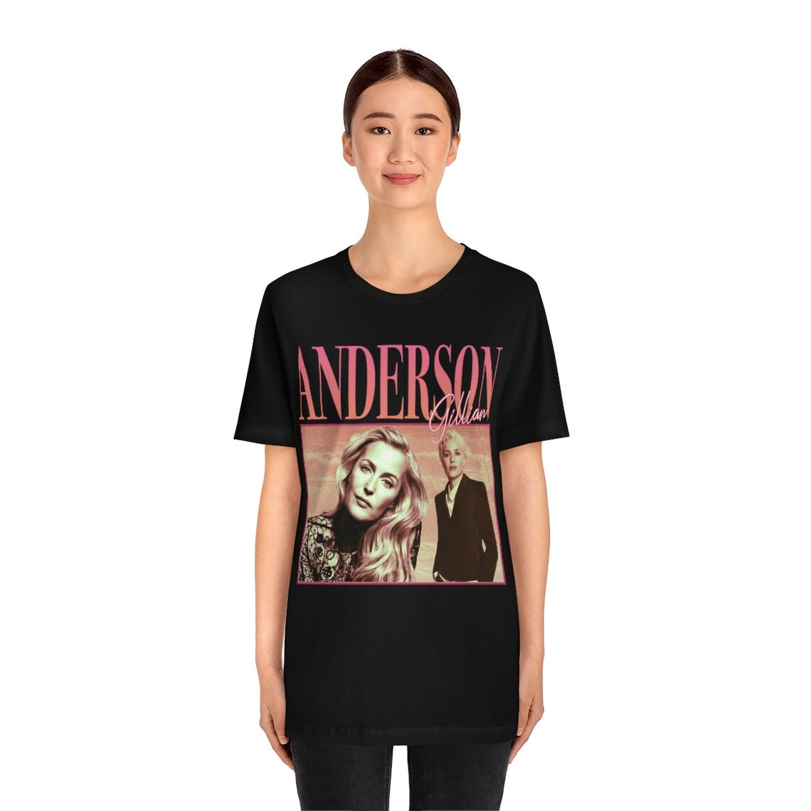 90's Retro Style T-shirt Gillian Anderson - Etsy