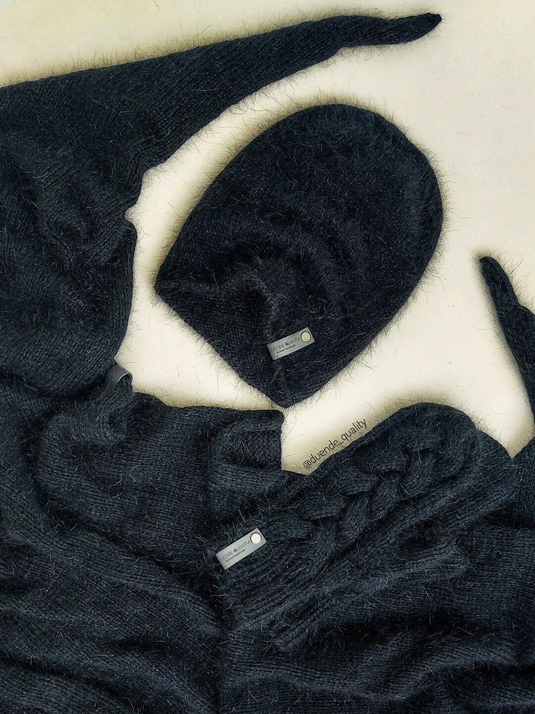 A Set of Basic Hat, Shawl and Mittens - Etsy