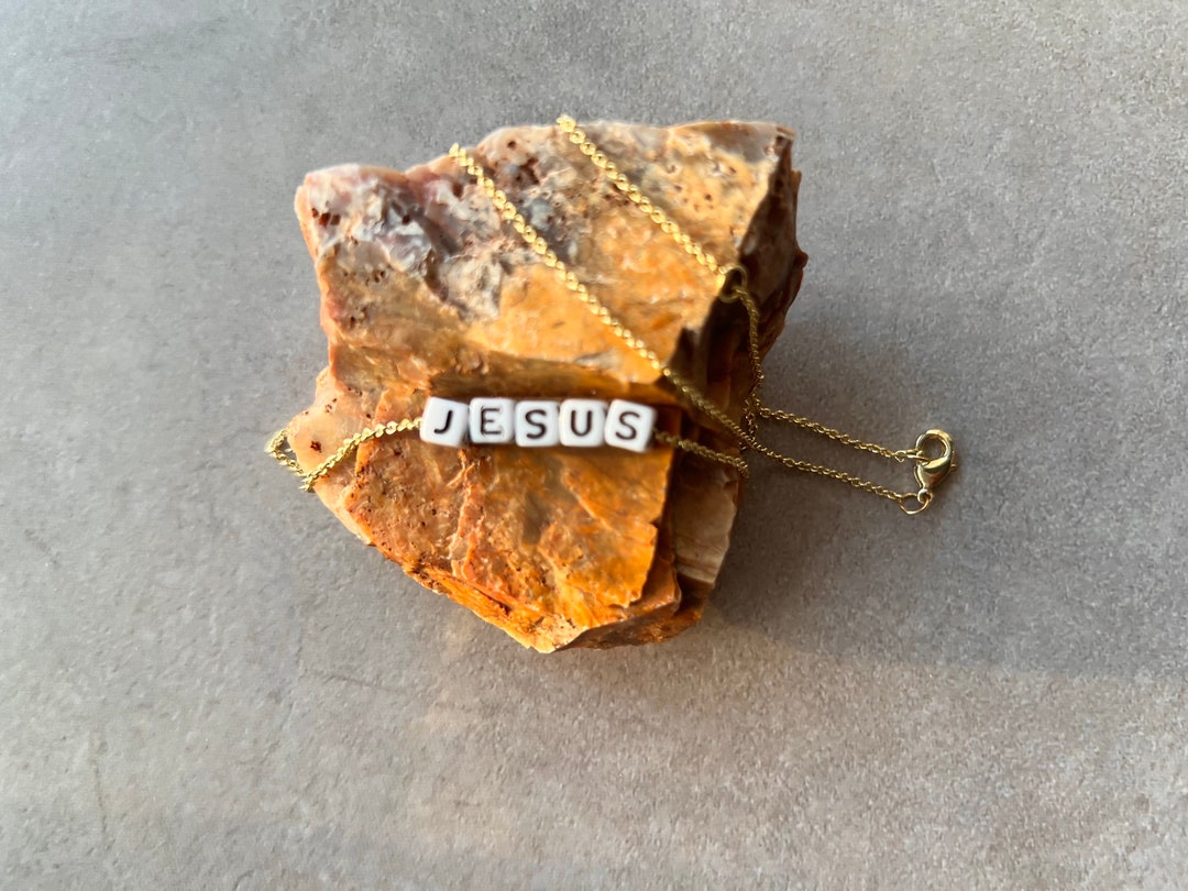 14k Gold Black + White Square Beaded Chain | Customizable Jewelry ...