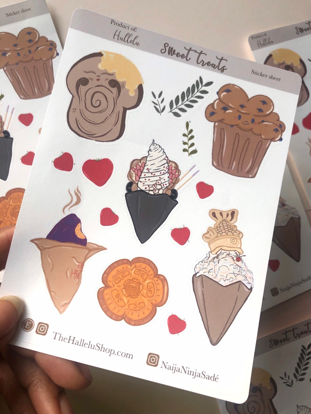 Cottage Core Bakery Sticker Sheet Kawaii Sweet Cake Strawberry Ice ...