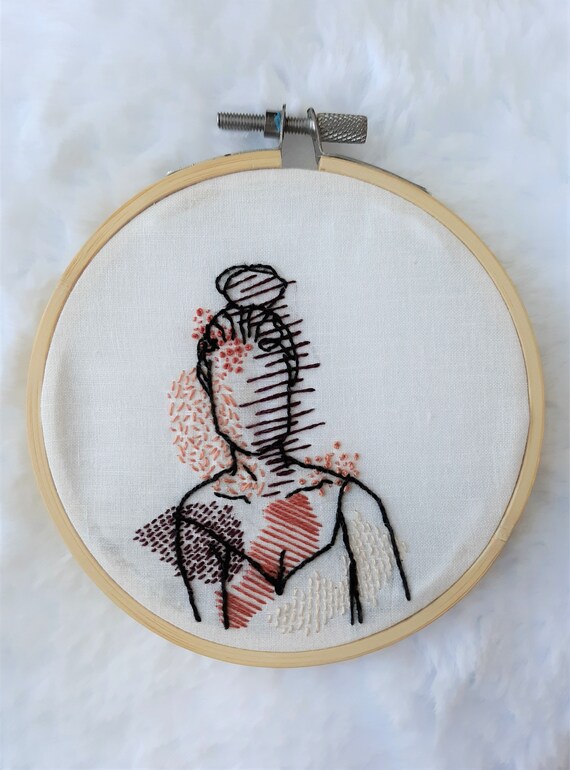 Line Drawing Embroidery Hoop Art - Etsy