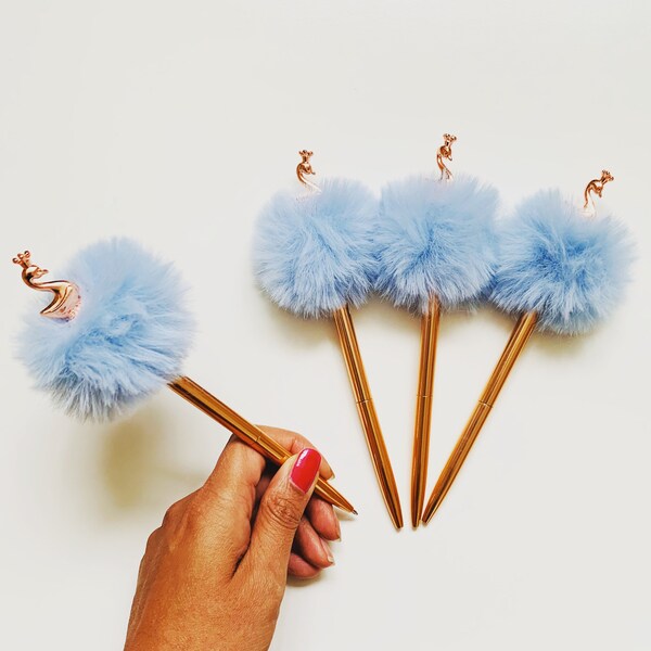 Pink Fluffy Pens - Etsy