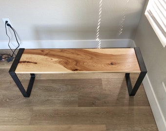 Hickory Farmhouse Bench - Etsy